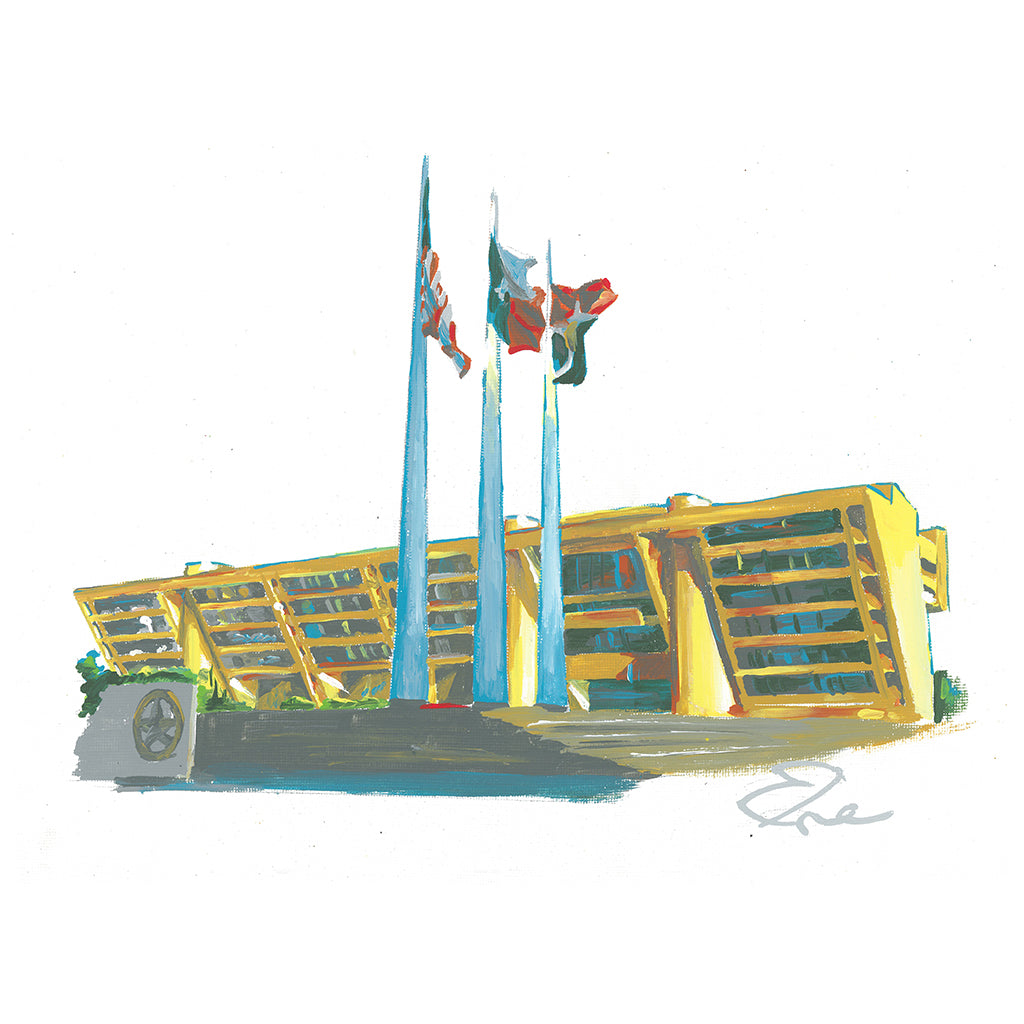 Dallas City Hall (12"×9") – Eric Hanson Artwork