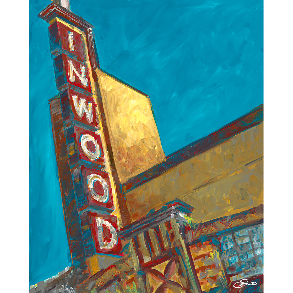 Inwood Theatre (24"×30") – Eric Hanson Artwork